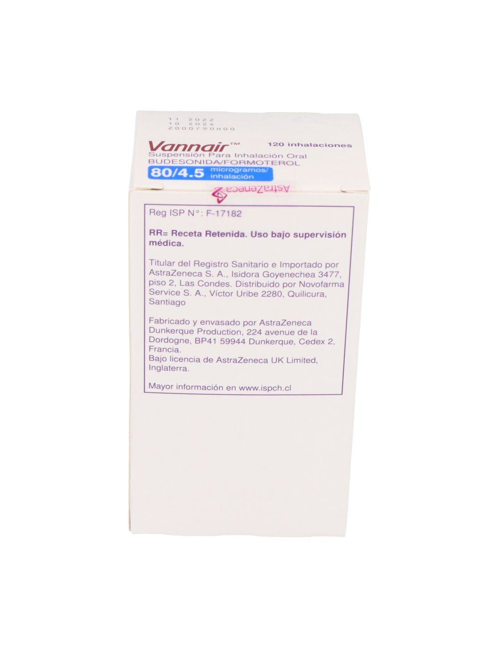 VANNAIR BUDESONIDA FORMOTEROL 80/4.5 MCG 120 INHALACIONES ASTRAZENECA ...