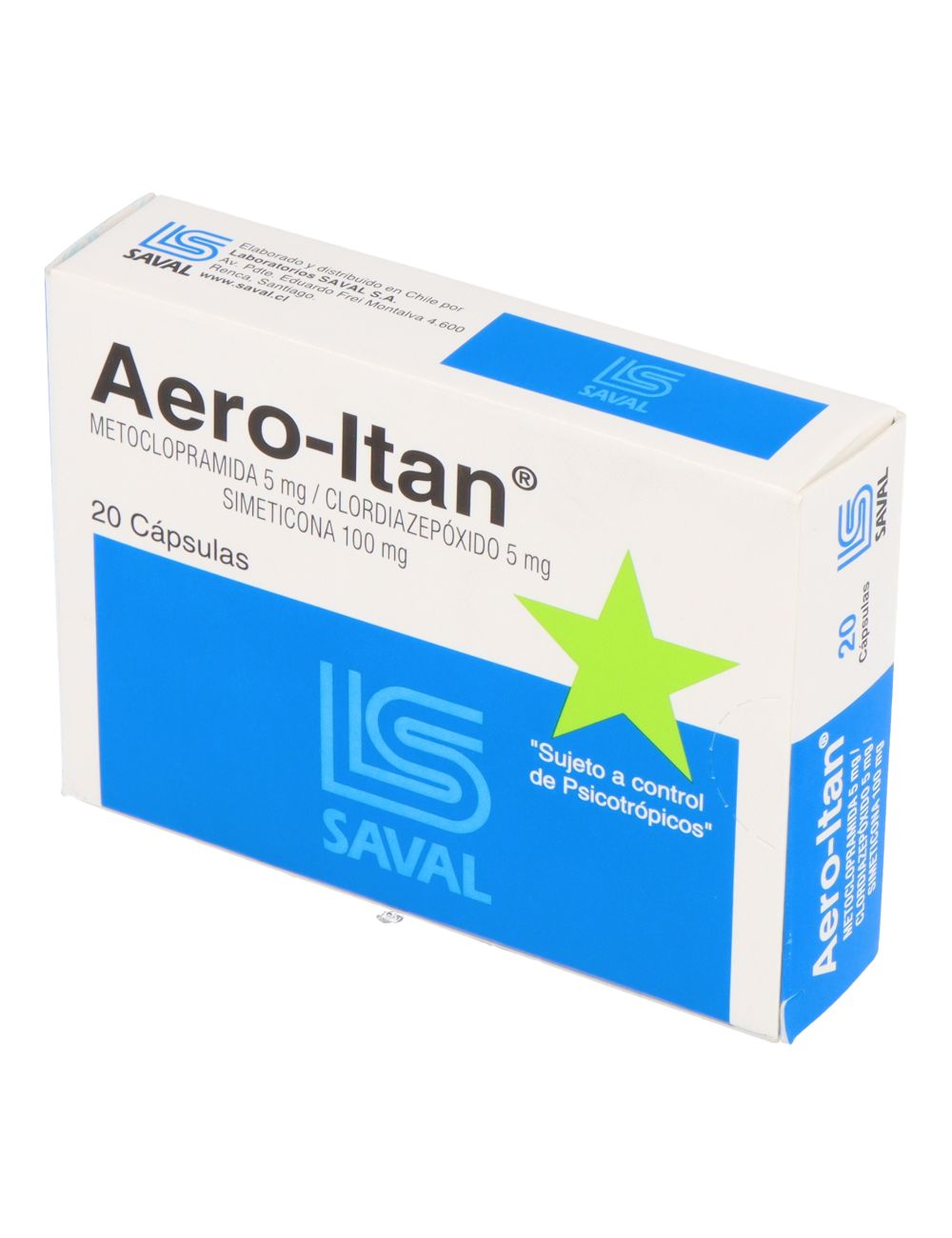 AERO-ITAN METOCLOPRAMIDA /CLODIAZEPOXIDO/SIMETICONA 5/5/100 MG 20 ...