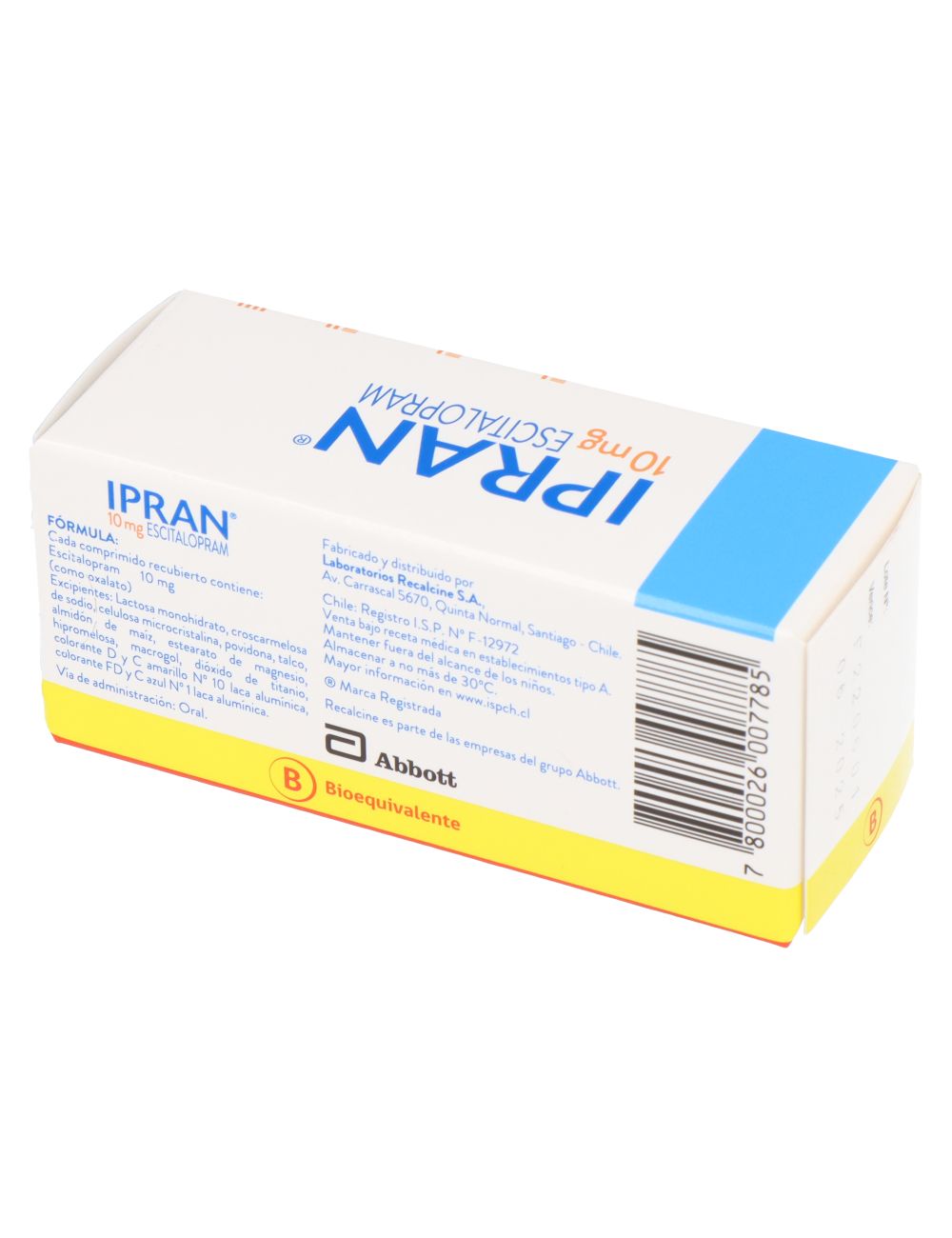 IPRAN ESCITALOPRAM 10 MG 40 COMPRIMIDOS BIOEQUIVALENTE ABBOTT