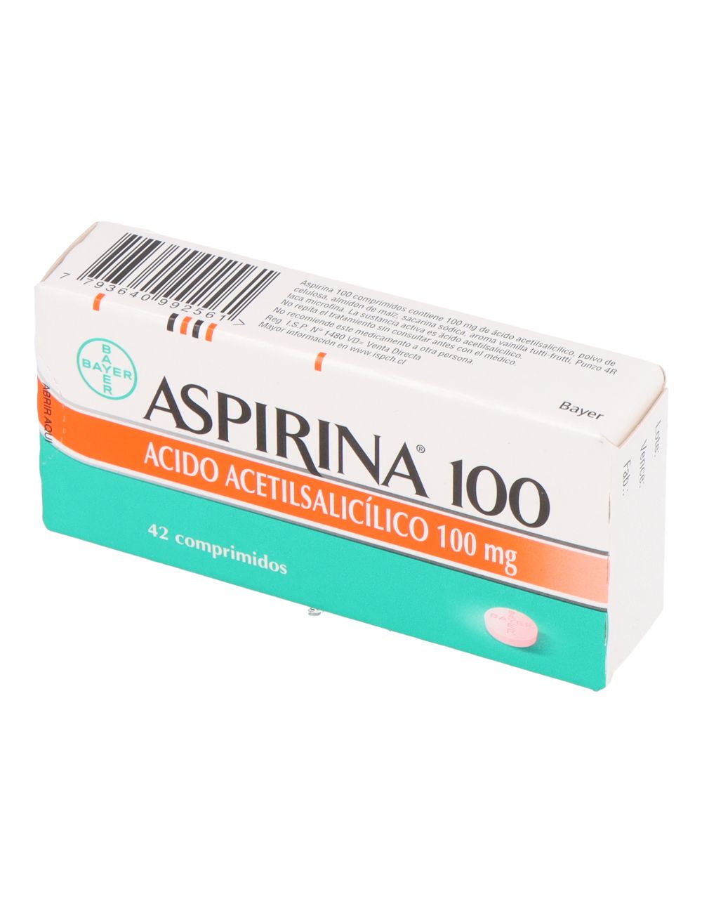 ASPIRINA 100 ACIDO ACETILSALICILICO 100MG 42 COMPRIMIDOS INFANTIL LAB ...