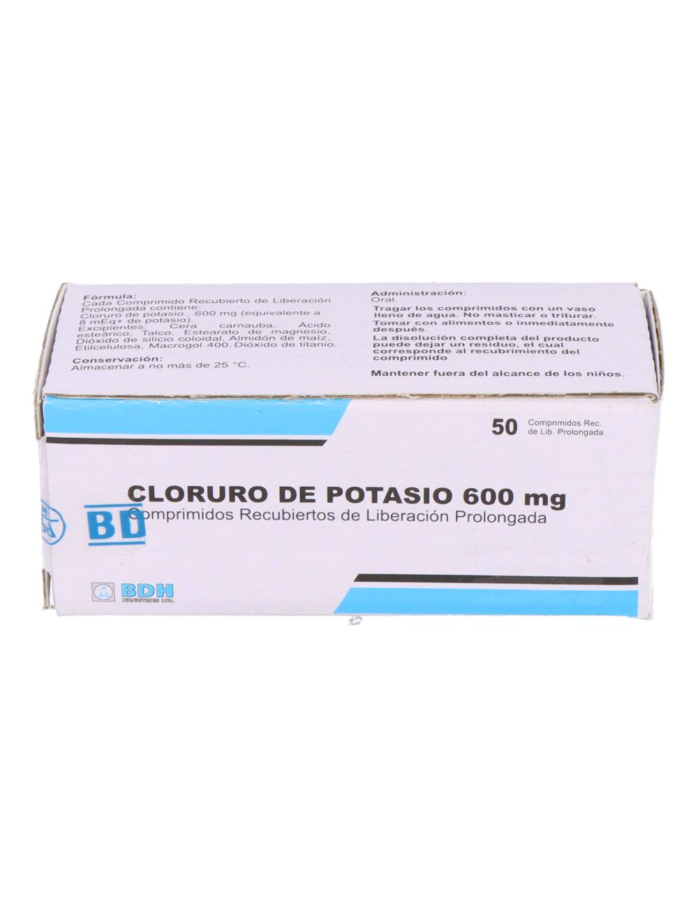 CLORURO DE POTASIO 600MG 50 COMPRIMIDOS BDH