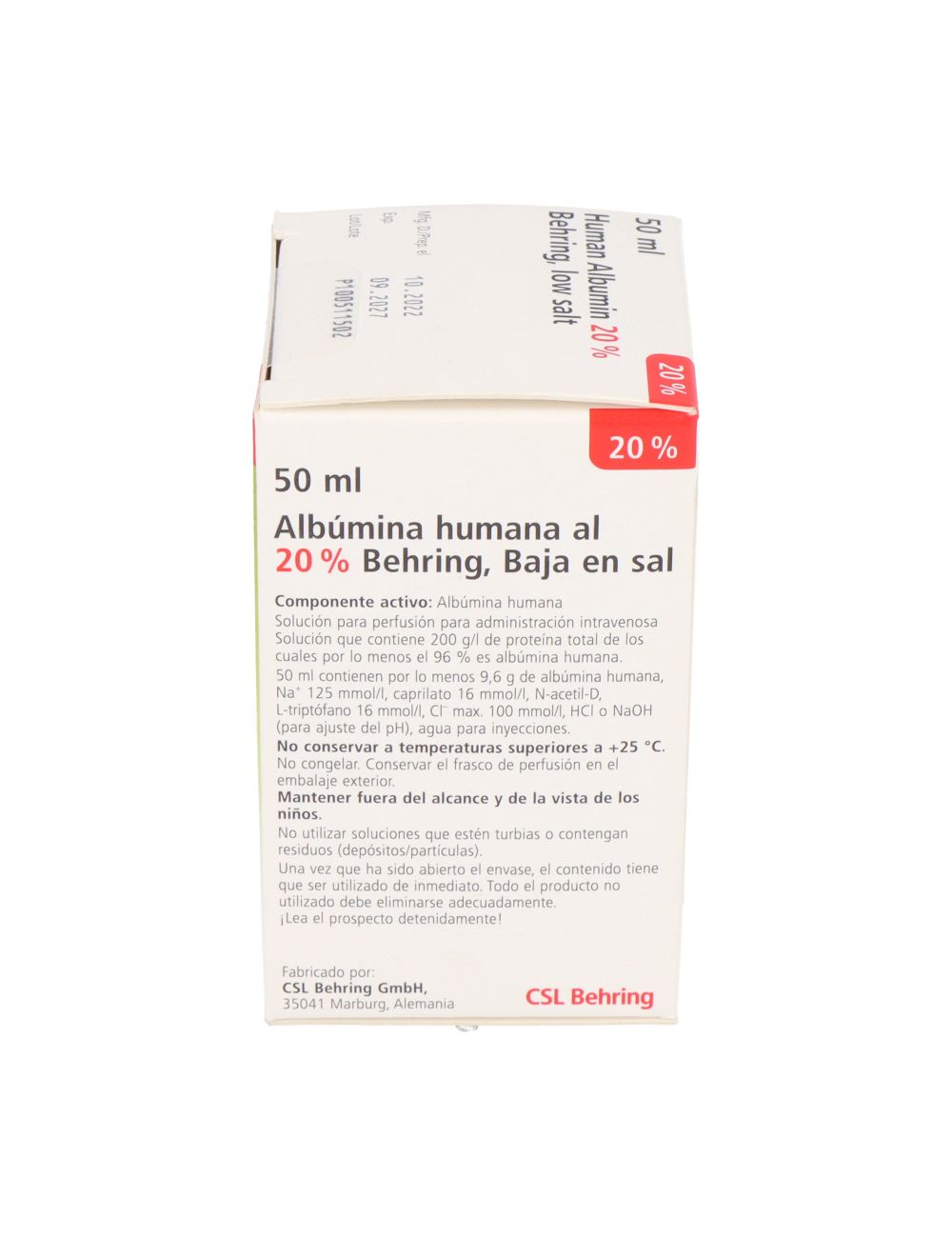 ALBUMINA HUMANA AL 20 % 50 ML CSL BEHRING