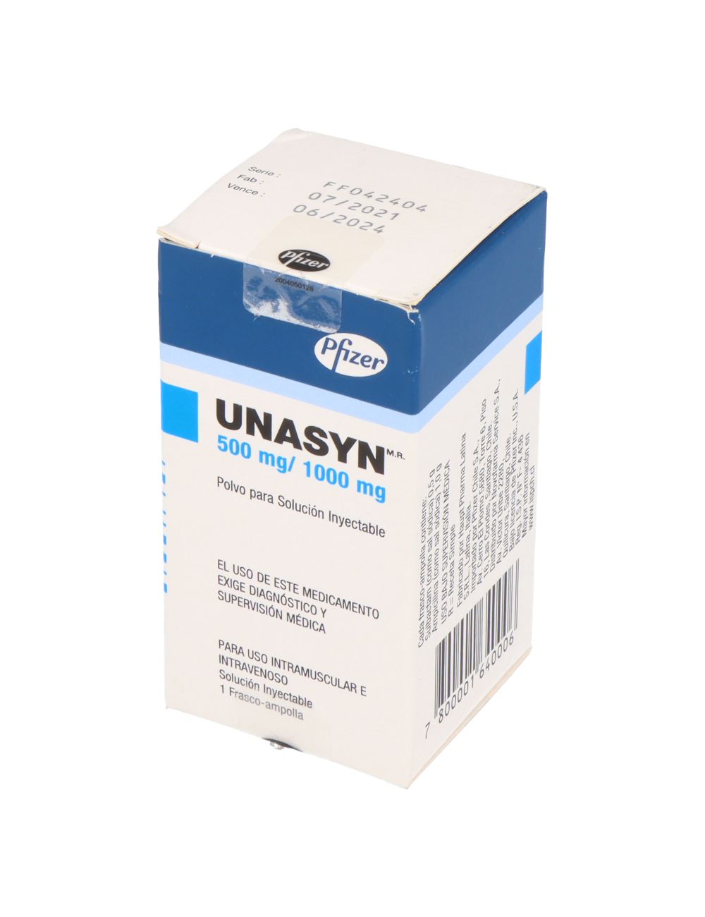 UNASYN 500MG/1000G SOLUCION INYECTABLE PFIZER