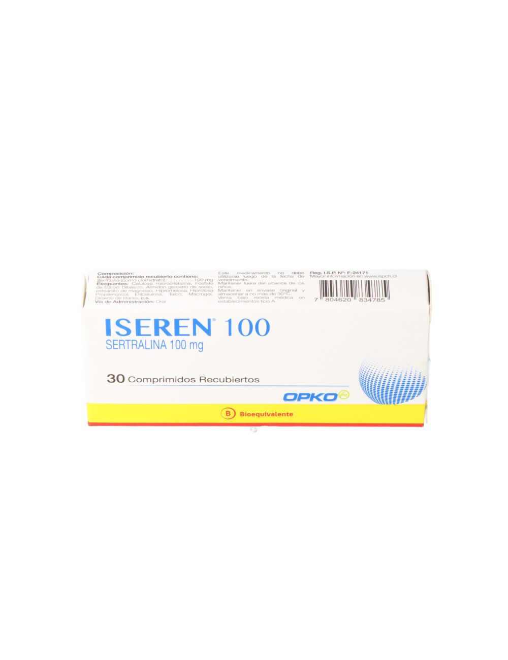 ISEREN SERTRALINA 100 MG 30 COMPRIMIDOS RECUBIERTOS BIOEQUIVALENTE LAB ...