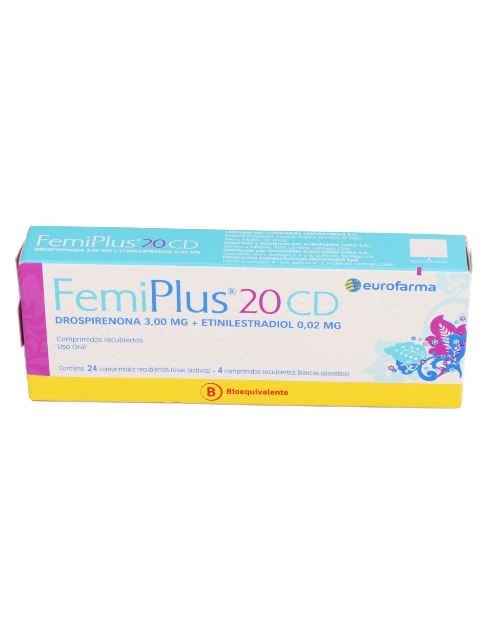 FEMIPLUS 20 CD DROSPIRENONA ETINILESTRADIOL 28 COMPRIMIDOS ...