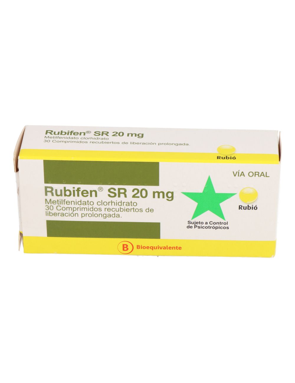RUBIFEN METILFENIDATO SR 20 MG 30 COMPRIMIDOS BIOEQUIVALENTE CENABAST