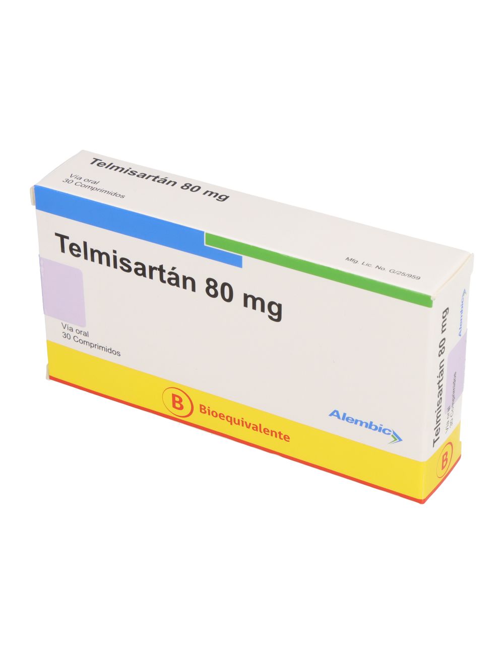 TELMISARTAN 80 MG CAJ 30 CM CENABAST