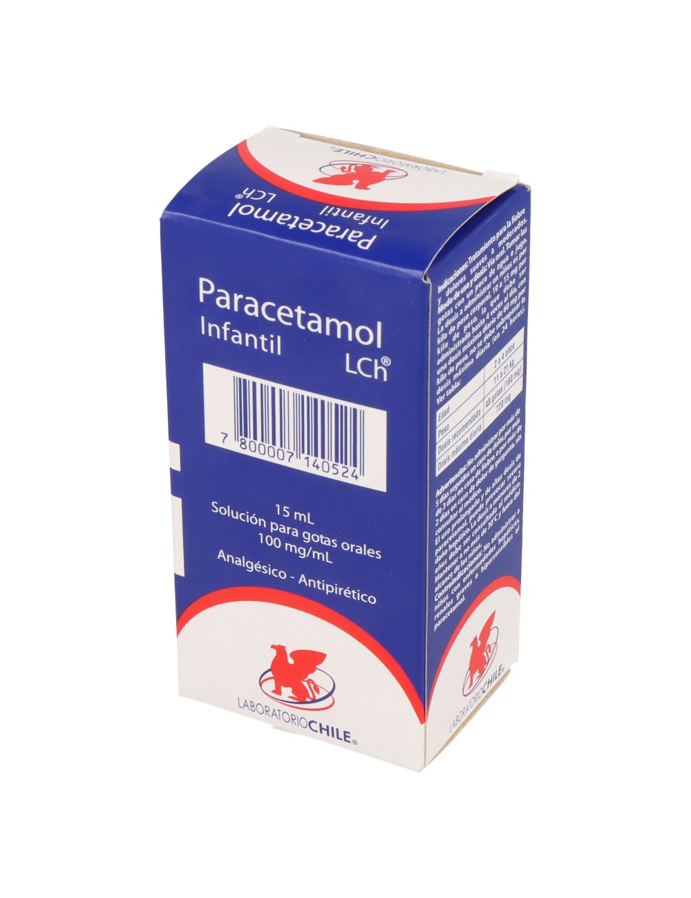 PARACETAMOL INFANTIL 100MG/ML X 15 ML ORAL GOTAS LABORATORIO CHILE CENABAST