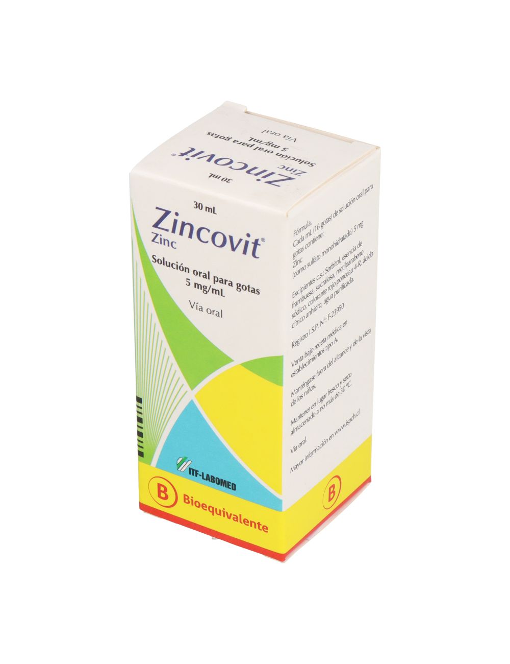 ZINC ZINCOVIT 5MG/ML 30 ML SOLUCION ORAL PARA GOTAS BIOEQUIVALENTE ITF ...