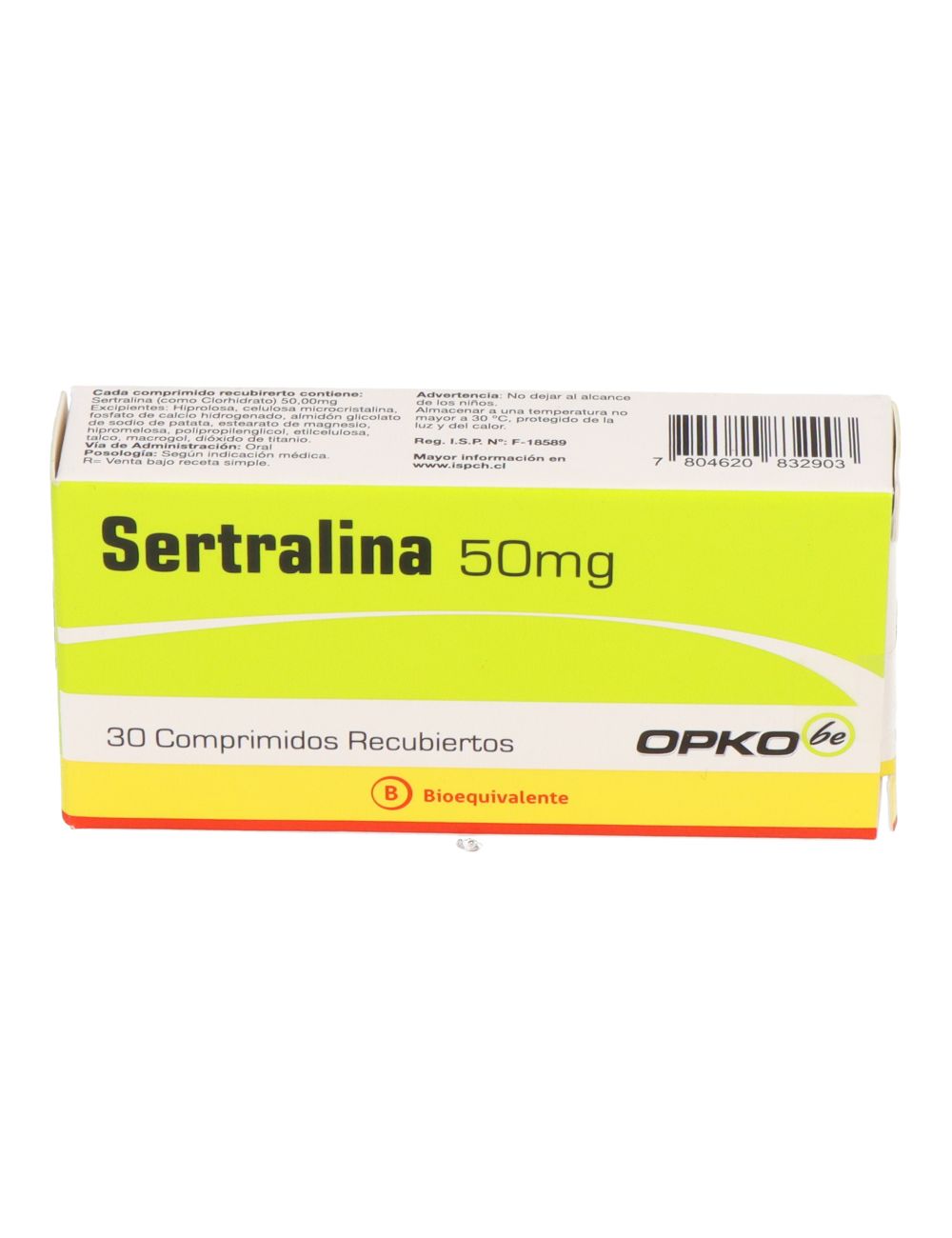 SERTRALINA 50 MG 30 COMPRIMIDOS RECUBIERTOS BIOEQUIVALENTE LABORATORIO ...