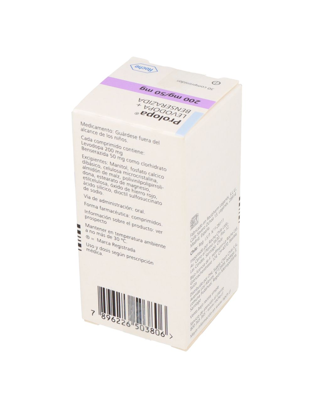 PROLOPA LEVODOPA BENSERAZIDA 200MG/50MG 30 COMPRIMIDOS LABORATORIO ...