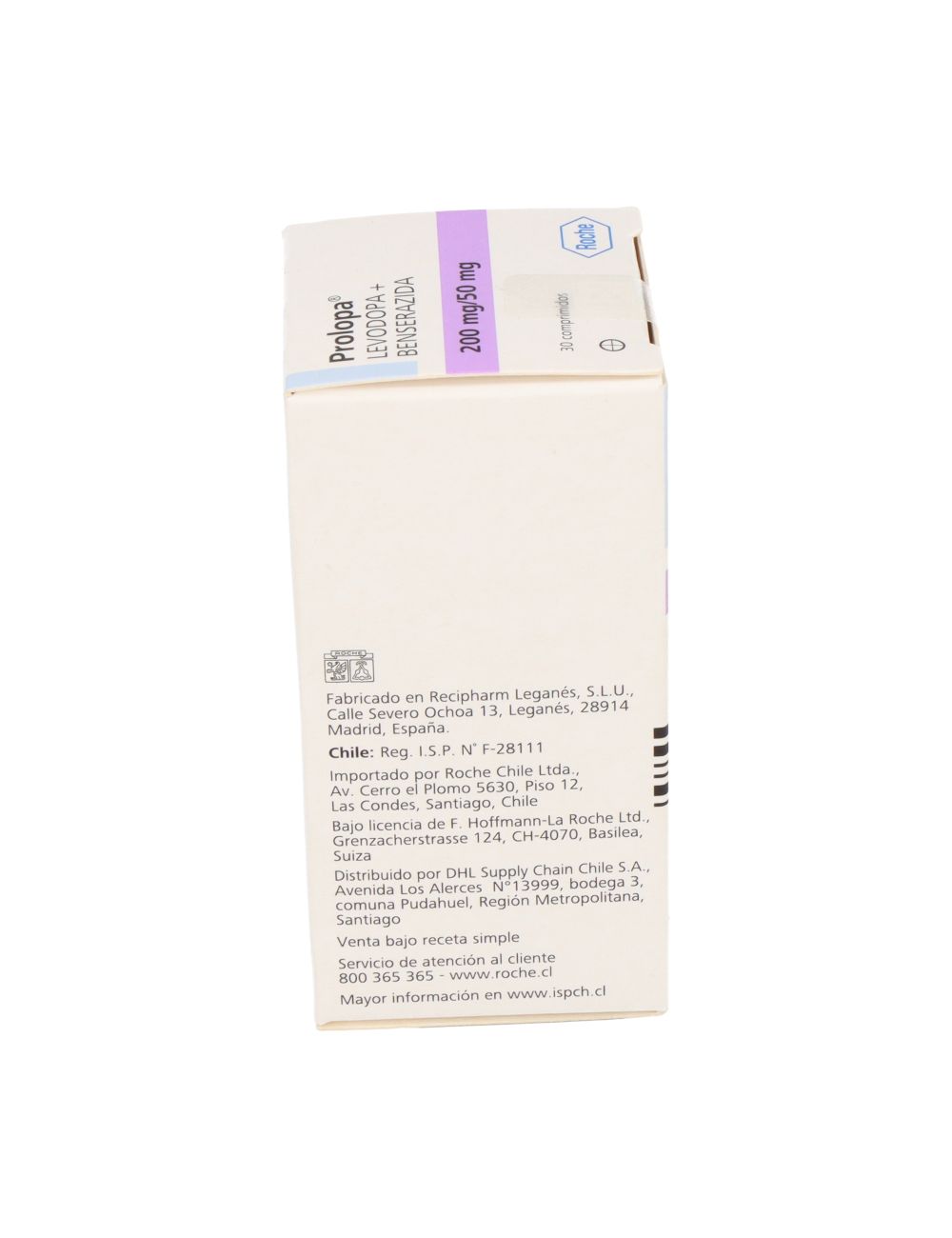 PROLOPA LEVODOPA BENSERAZIDA 200MG/50MG 30 COMPRIMIDOS LABORATORIO ...