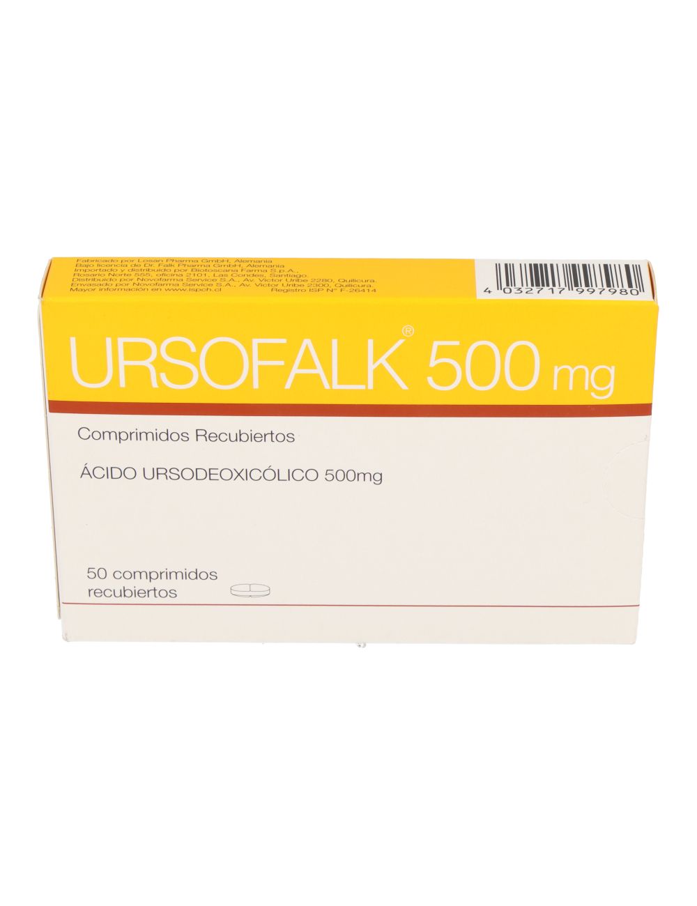 URSOFALK ACIDO URSODEOXICOLICO 500MG 50 COMPRIMIDOS RECUBIERTOS ...