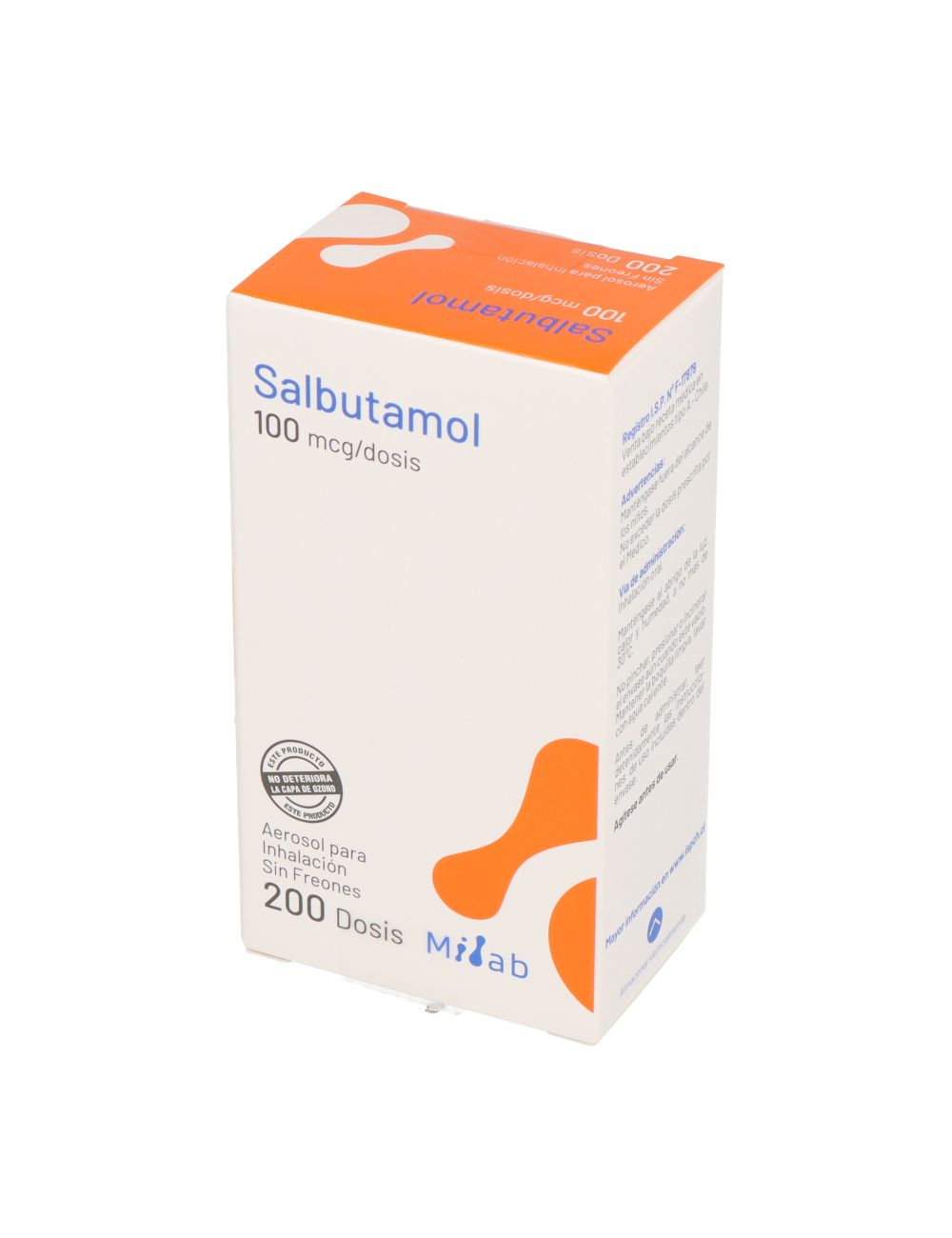 SALBUTAMOL100 MCG AEROSOL PARA INHALACION SIN FREONES 200 DOSIS ...