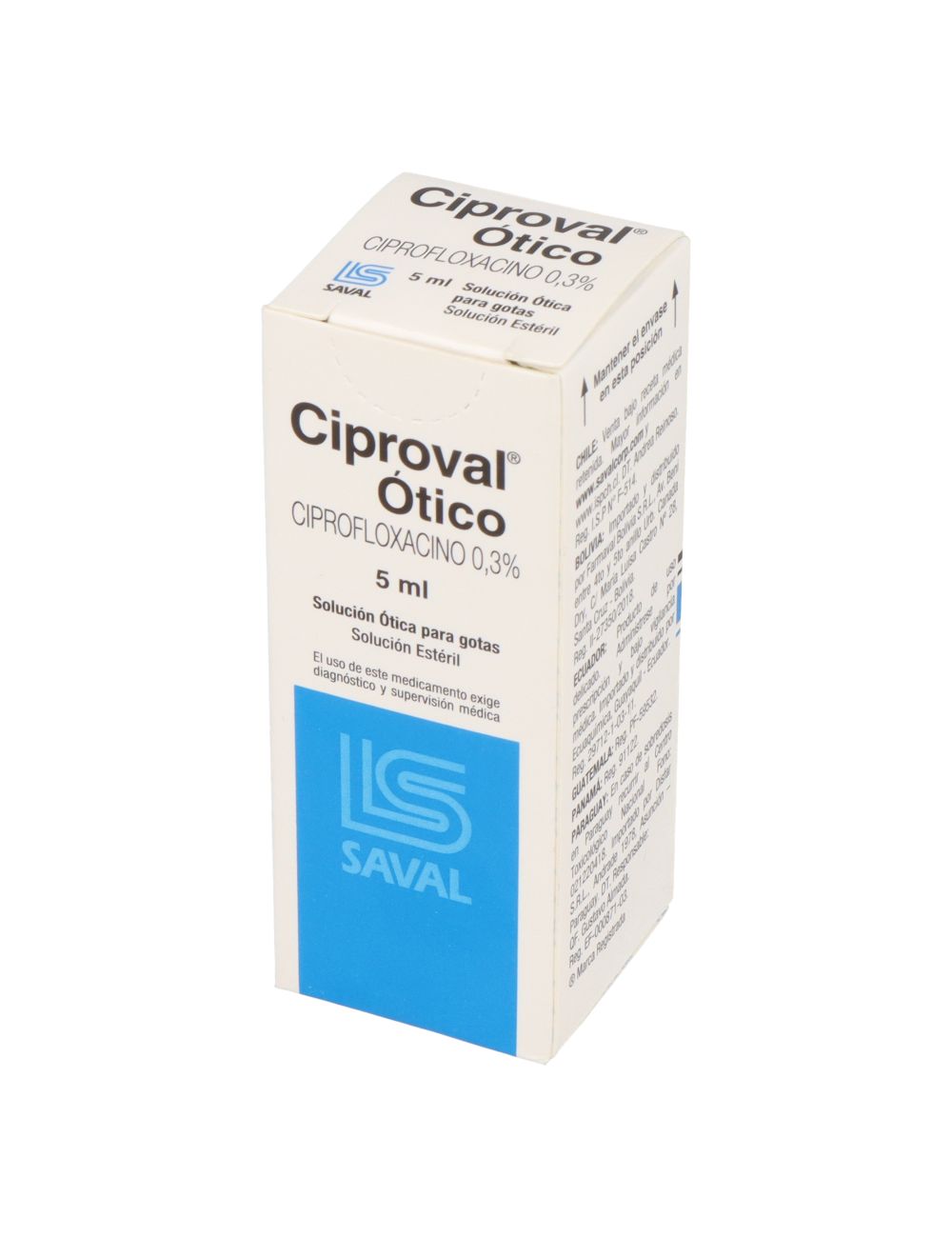 CIPROVAL OTICO CIPROFLOXACINO 0.3 % SOLUCION OTOLOGICA 5 ML LABORATORIO ...