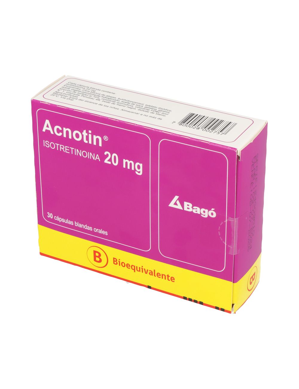 ACNOTIN ISOTRETINOINA 20 MG 30 CAPSULAS BLANDAS BIOEQUIVALENTE ...