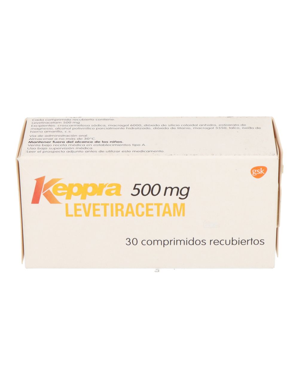 KEPPRA LEVETIRACETAM 500MG 30 COMPRIMIDOS RECUBIERTOS LABORATORIO GSK
