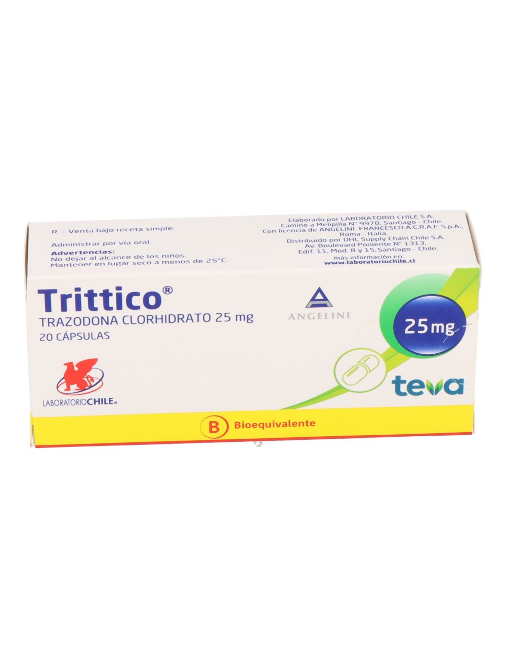 TRITTICO TRAZODONA CLORHIDRATO 25 MG 20 CAPSULAS BIOEQUIVALENTE ...