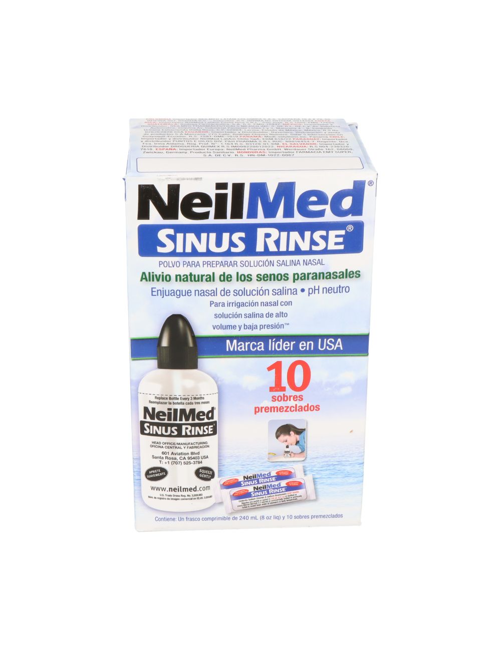 SINUS RINSE KIT POLVO PARA SOLUCION SALINA NASAL 10 SOBRES PREMEZCLADOS ...