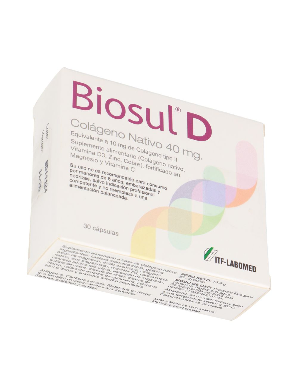 BIOSUL D COLAGENO NATIVO 40 MG 30 CAPSULAS LABORATORIO ITF-LABOMED