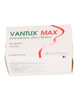 VANTUX MAX AMINOACIDOS, ZINC Y BIOTINA 60 CAPSULAS LABORATORIO ROYAL PHARMA