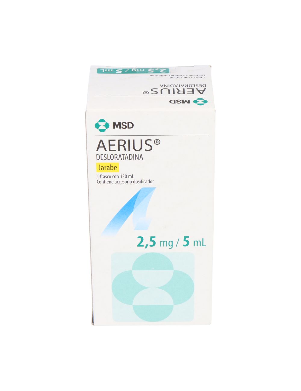 DESLORATADINA AERIUS 2.5 MG/5 ML 120 MLSOLUCION ORAL ORGANON MERCK