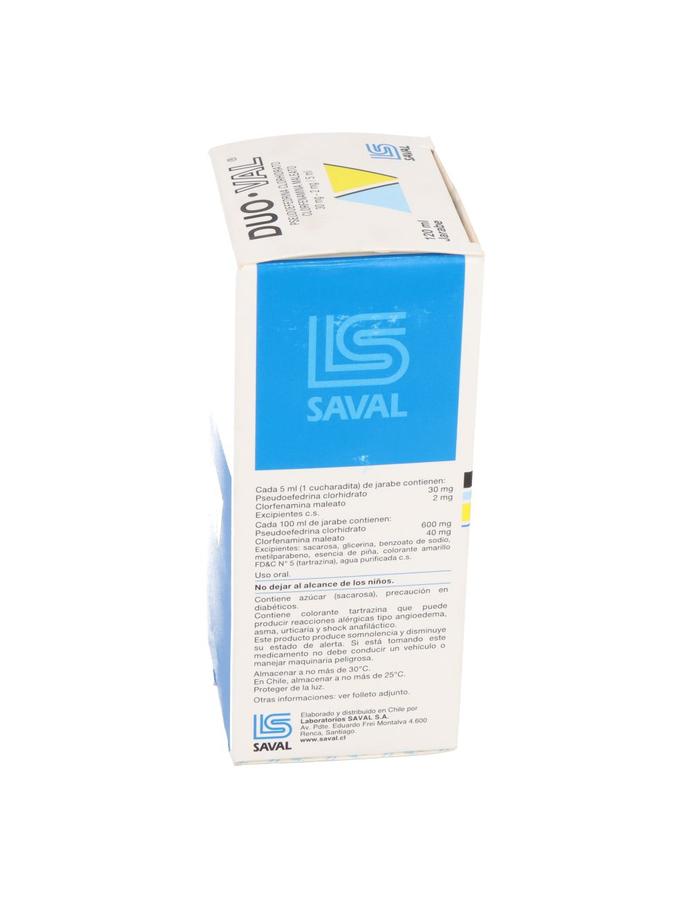 DUOVAL PSEUDOEFEDRINA /CLORFENAMINA 30MG/2MG/5ML JARABE 120 ML SAVAL