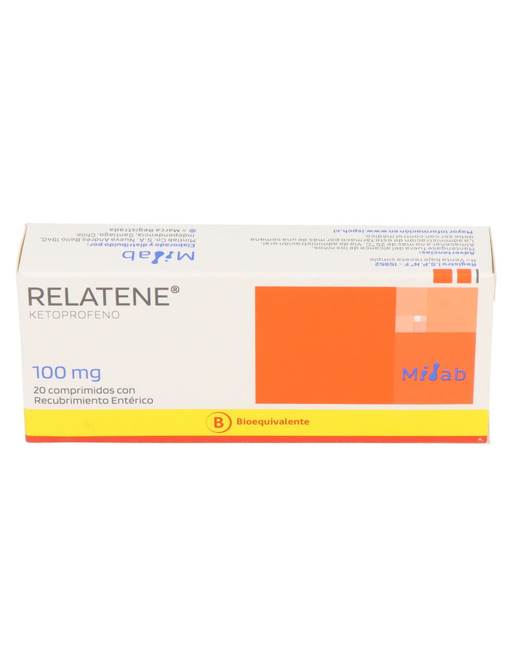 RELATENE KETOPROFENO 100 MG 20 COMPRIMIDOS BIOEQUIVALENTE LABORATORIO ...