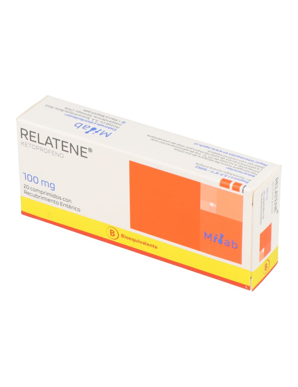 RELATENE KETOPROFENO 100 MG 20 COMPRIMIDOS BIOEQUIVALENTE LABORATORIO ...