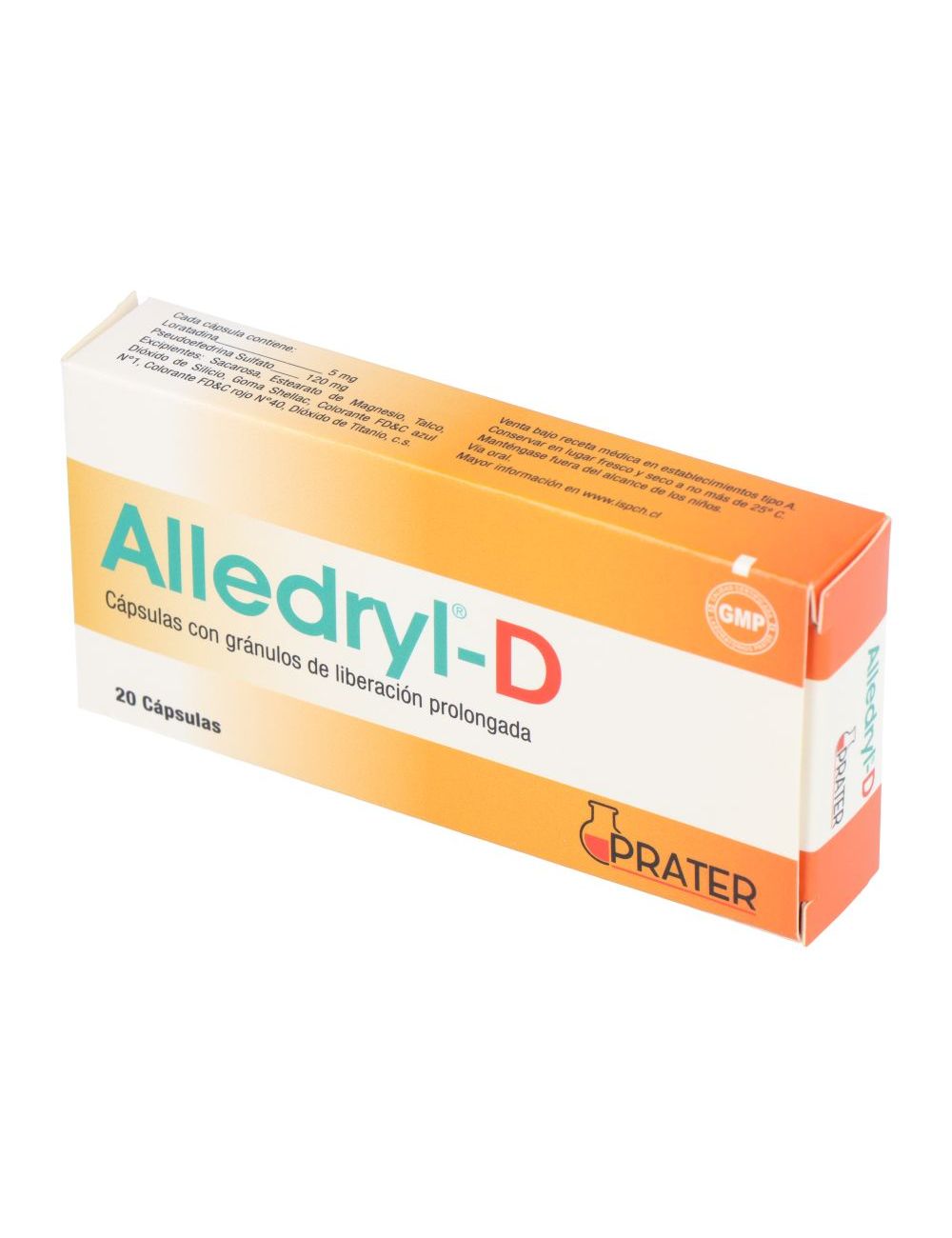 Precio Alledryl-D 5 mg/120 mg 20 Cápsulas | Farmalisto CL