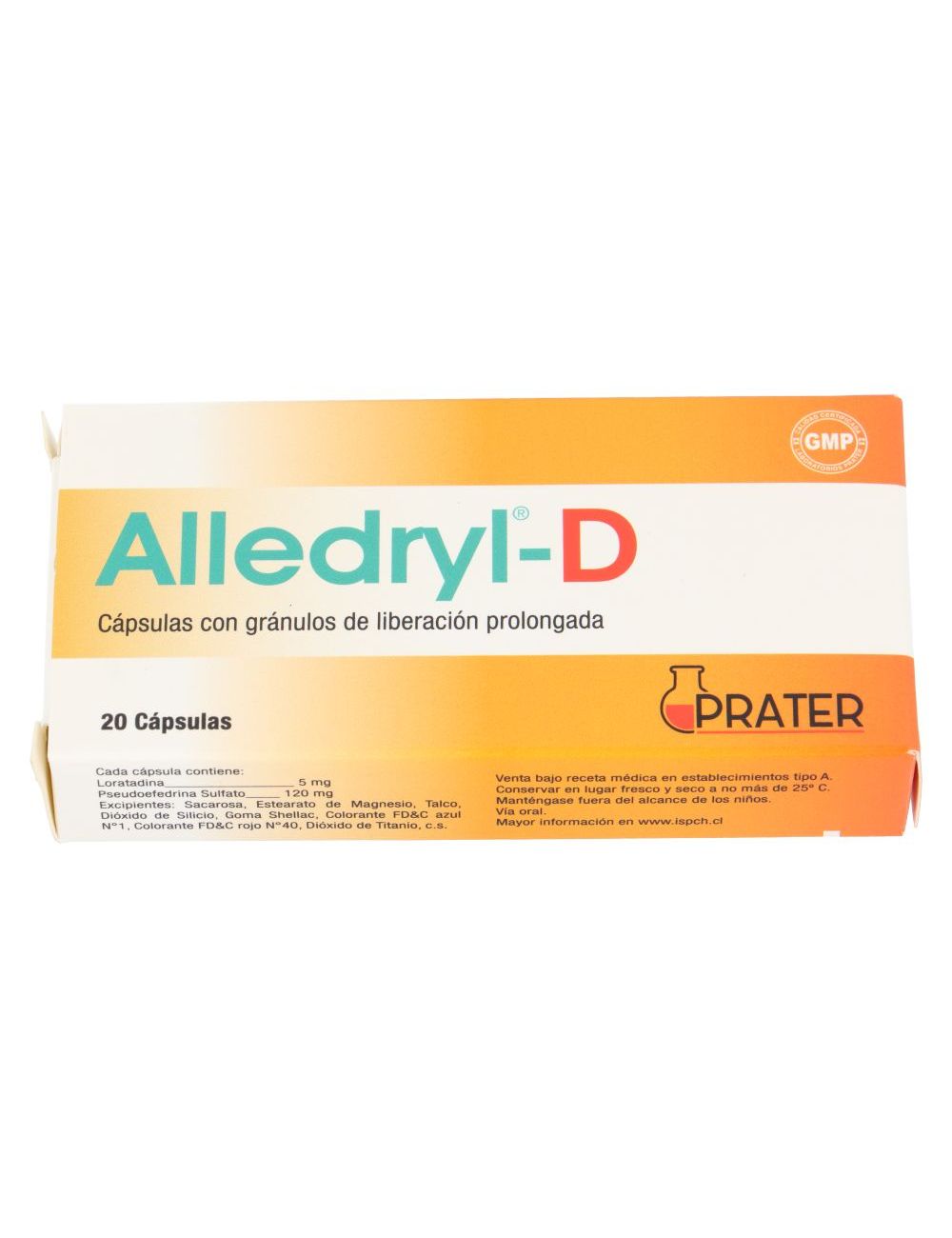 Precio Alledryl-D 5 mg/120 mg 20 Cápsulas | Farmalisto CL
